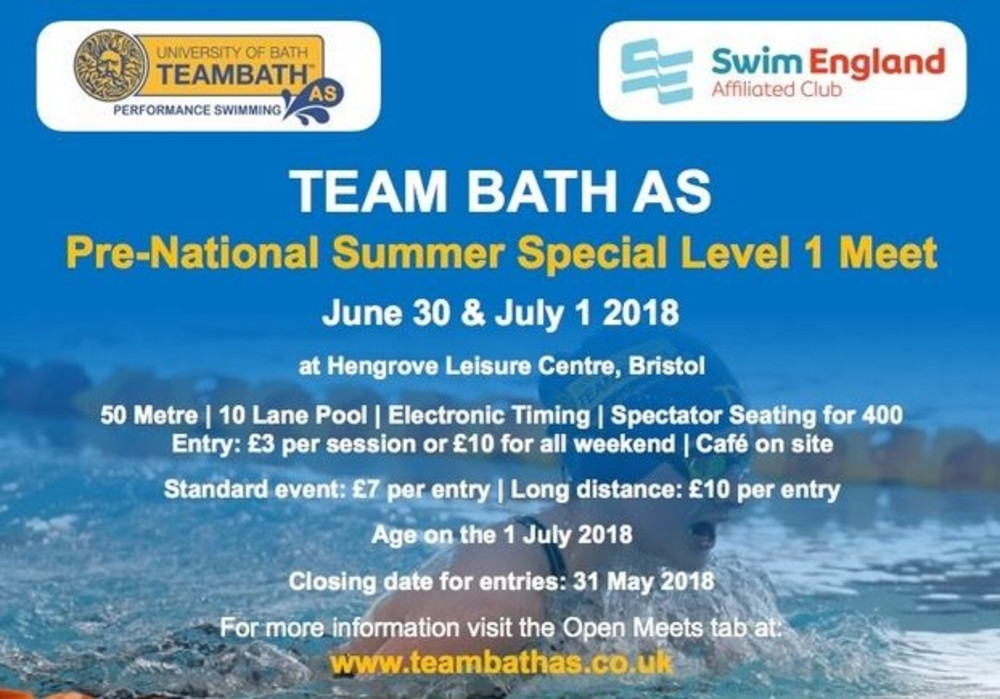 Team Bath Pre-National Special Summer L1 Meet | Calendar | Swim England ...